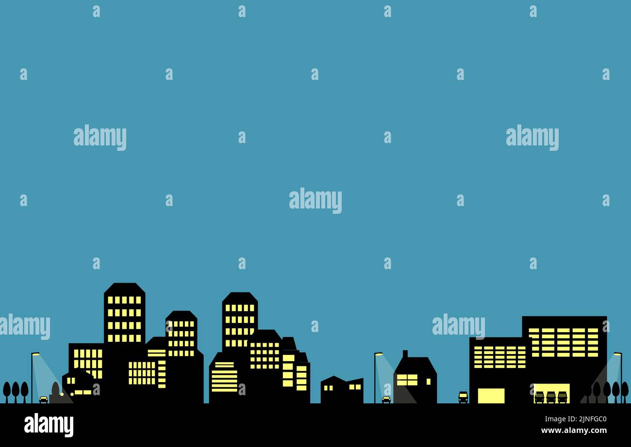 Background material, simple cityscape silhouette Stock Vector Image ...