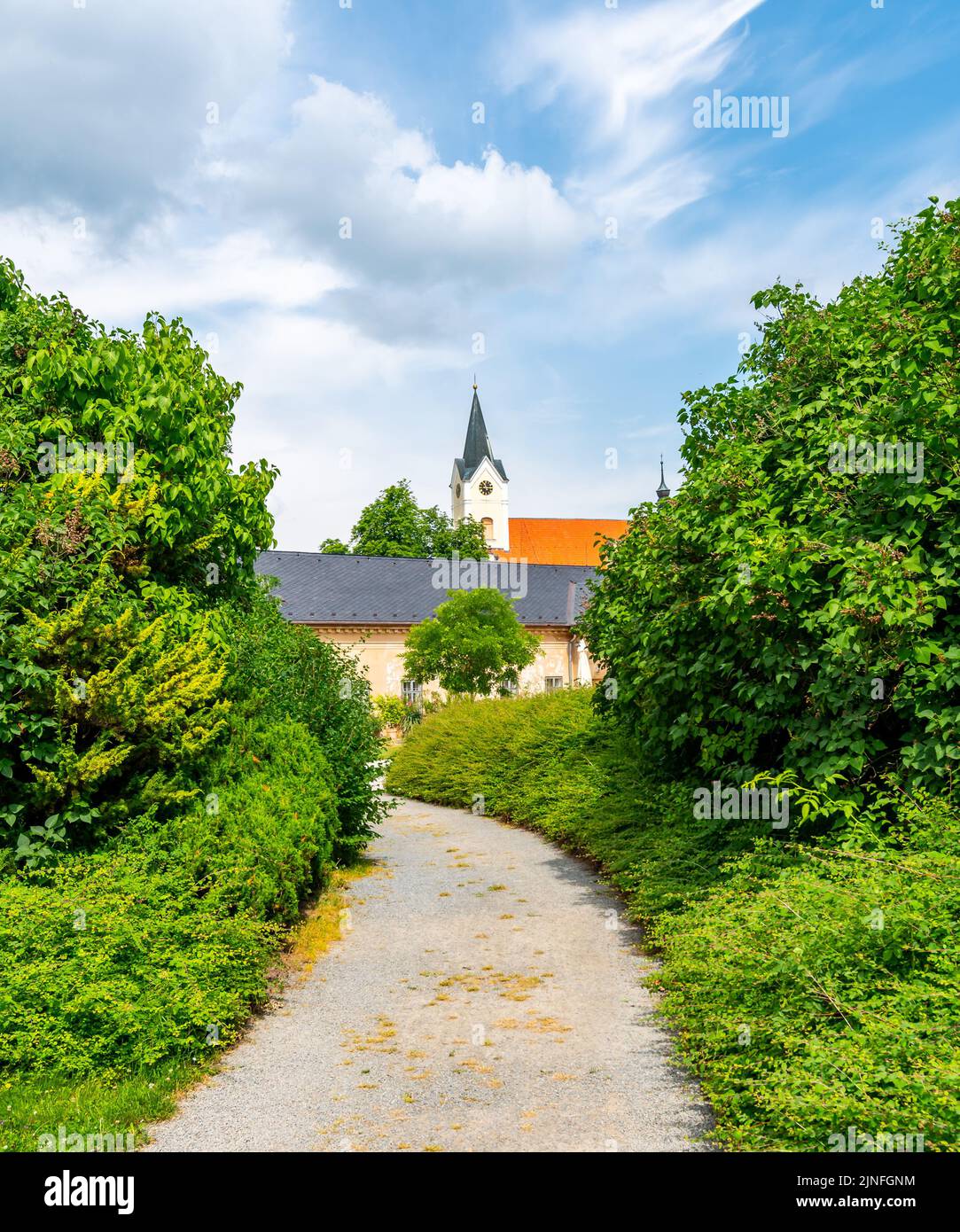 Park and Castle Cechy pod Kosirem, Moravia, Czech Republic. Chateau ...