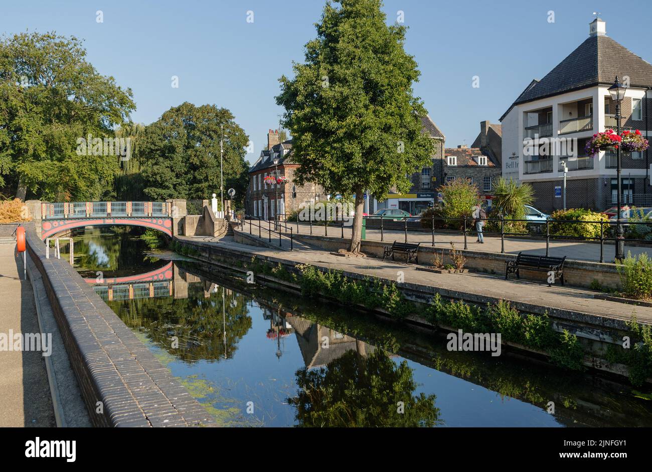 Iron Bridge over the Little Ouse River, at Thetford, Norfolk UK Stock ...
