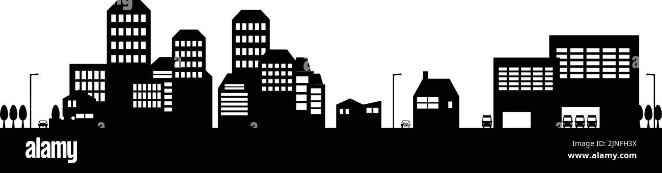 Background material, simple cityscape silhouette Stock Vector Image ...