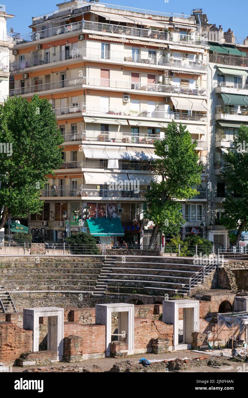 The Greek Agora and Roman Forum, Thessaloniki, Macedonia, North-Eastern ...
