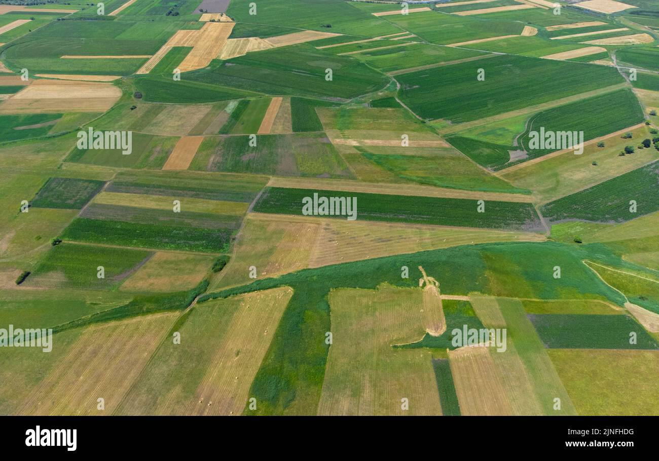 Aerial drone agricultural lands rice hi-res stock photography and ...