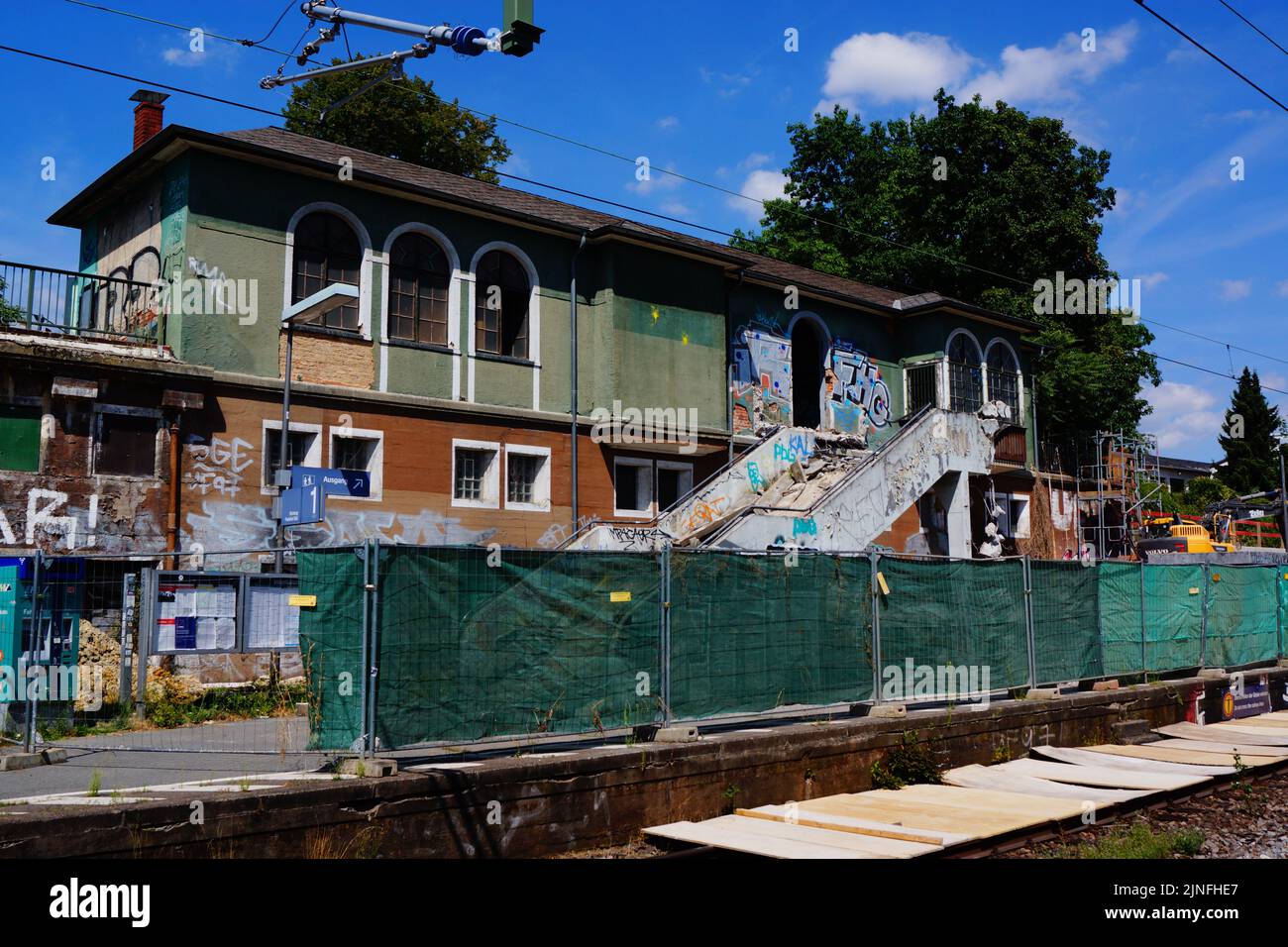 Demolition work begins at Frankfurt-Eschersheim station as part of the ...