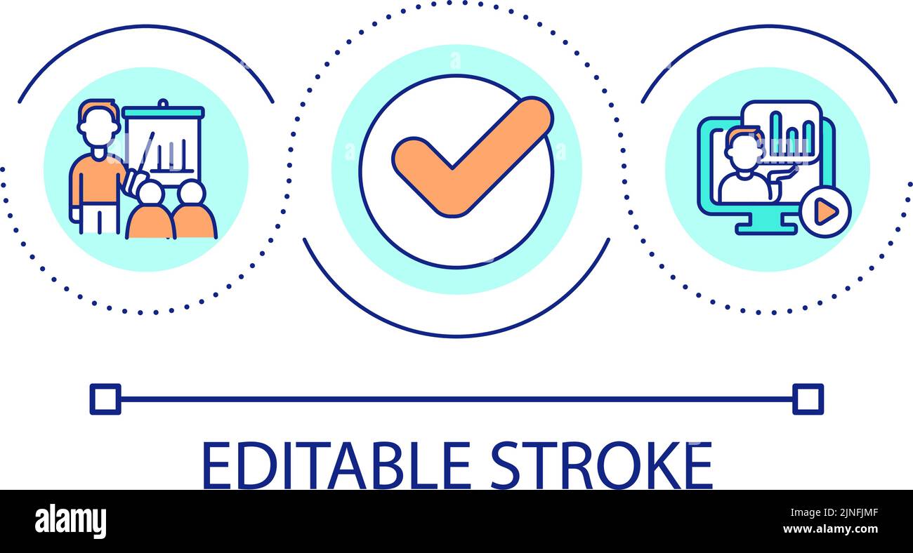 Virtual and onsite employee training loop concept icon Stock Vector Image & Art - Alamy