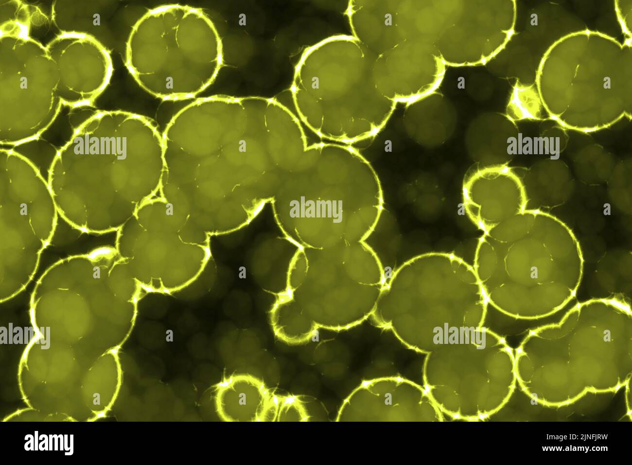 amazing artistic yellow huge amount of bio primitive organisms digital ...