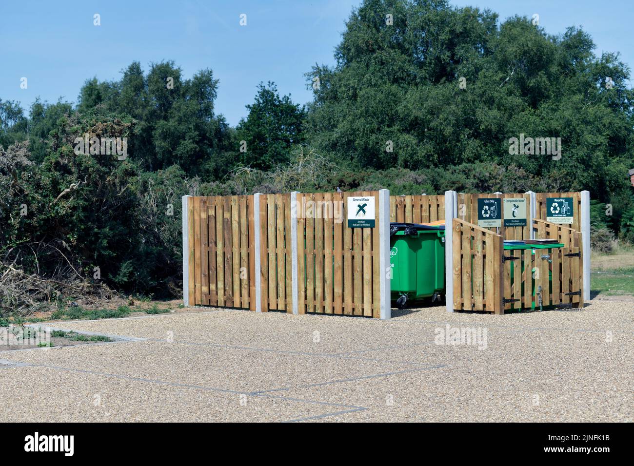 compound for hiding waste bins on camp site norfolk england Stock Photo ...