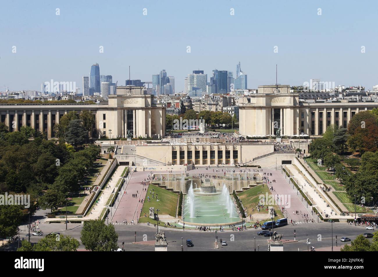 General View of famous Parisian monuments from the top of The Eiffel ...