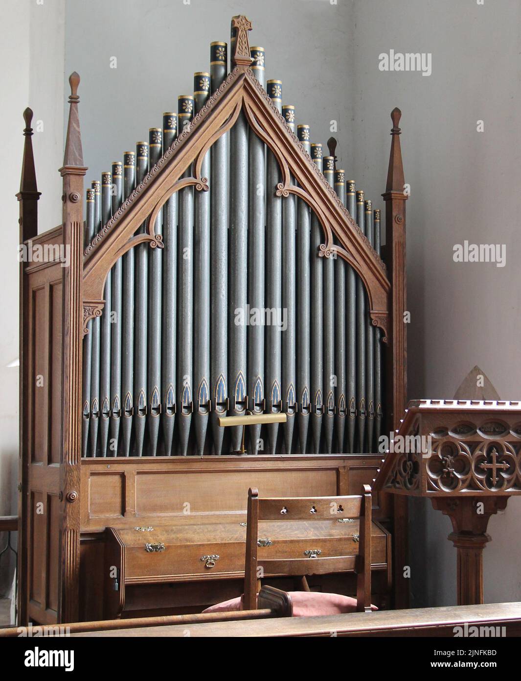 A Traditional Church Organ Set in a Wooden Frame Stock Photo - Alamy
