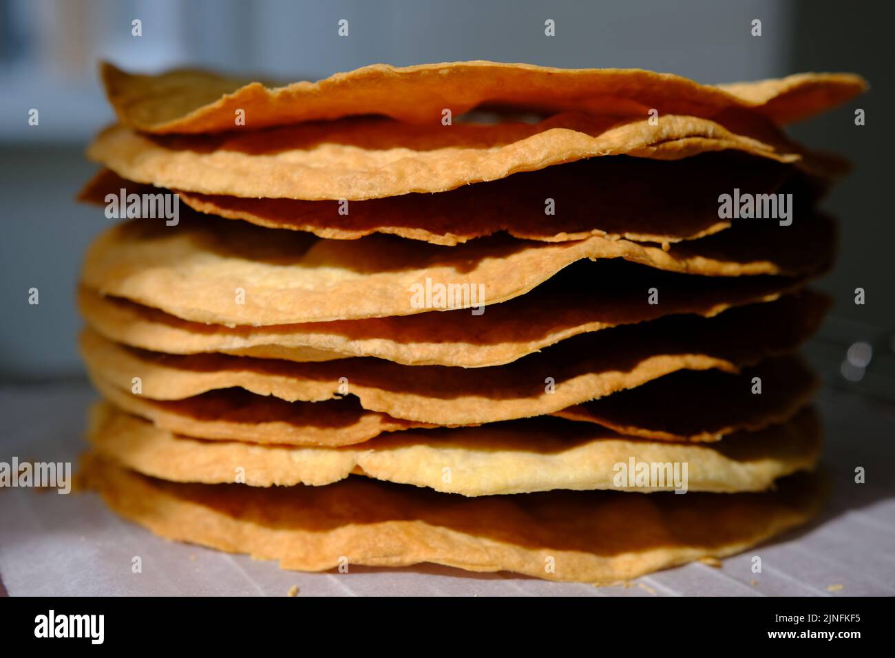 Fresh Puff Cakes for Napoleon Cake Puff pastry for dessert Milfey ...