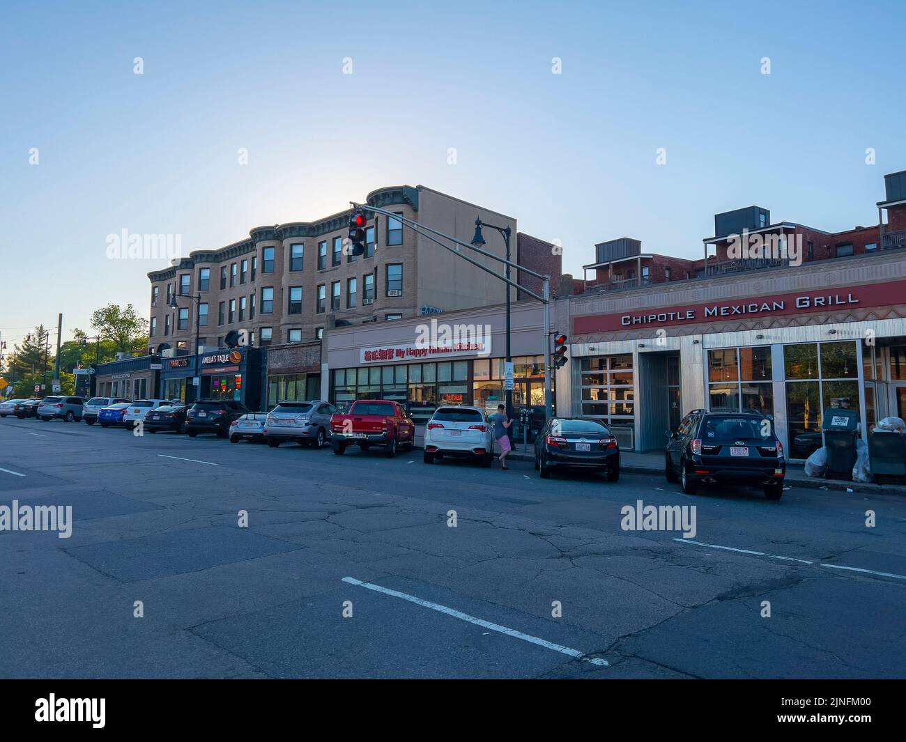 Historic commercial buildings at 1926 Beacon Street in Brighton, Boston ...