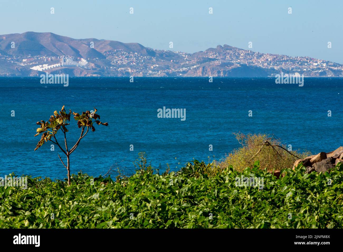 The city of Al Hoceima built in mountains in Morocco Stock Photo - Alamy