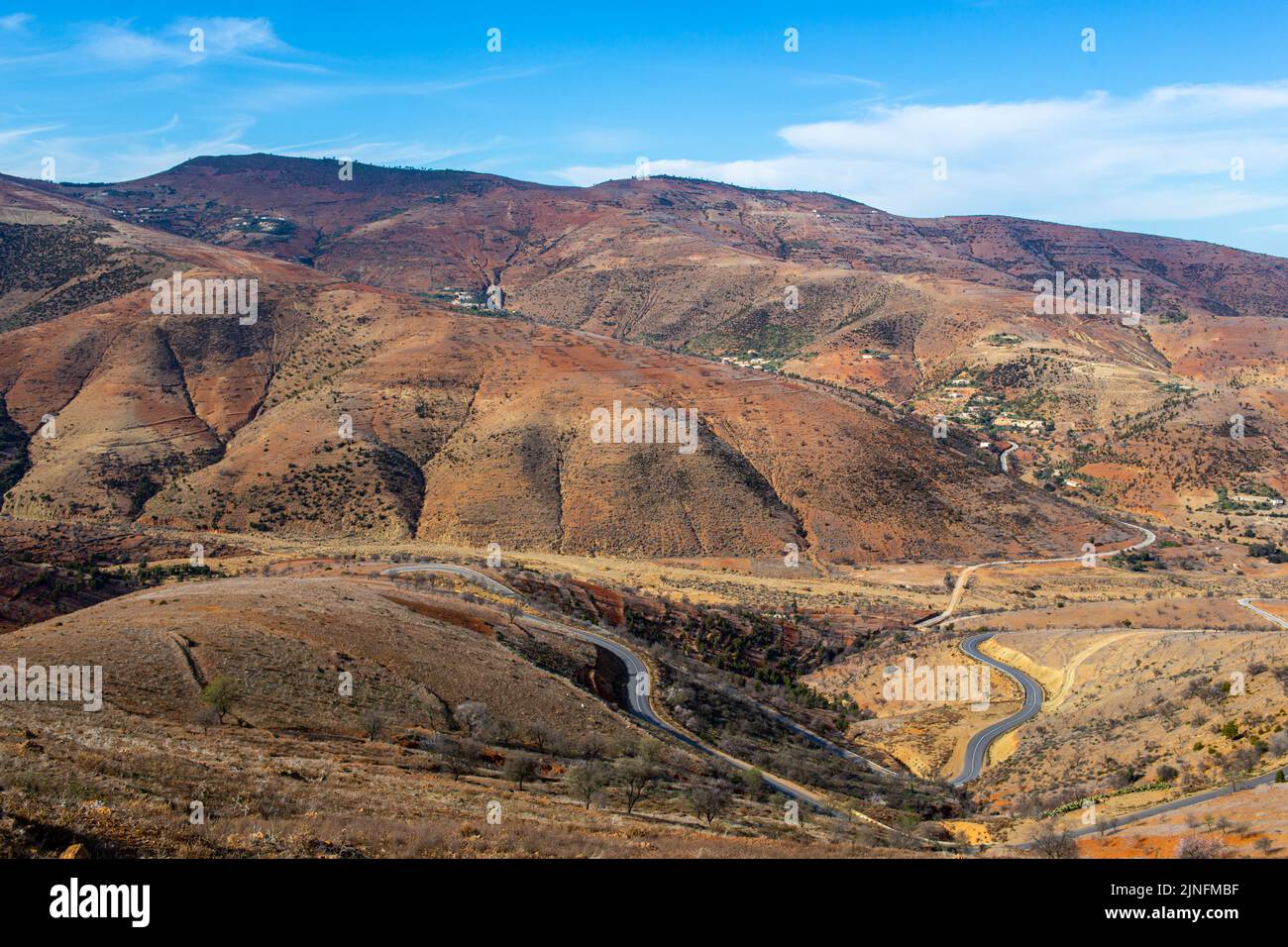 Curved roads in the rif mountains in Morocco near Al Hoceima city Stock ...