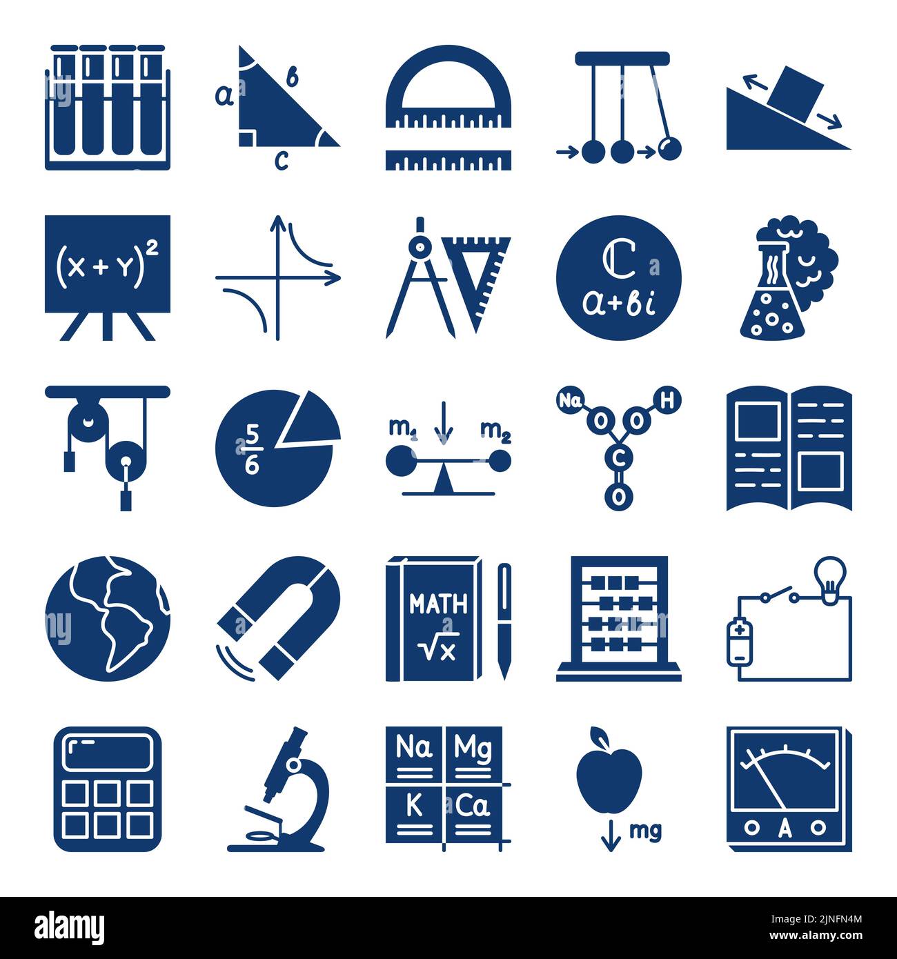 Education icons set in flat glyph style. Vector illustration Stock ...