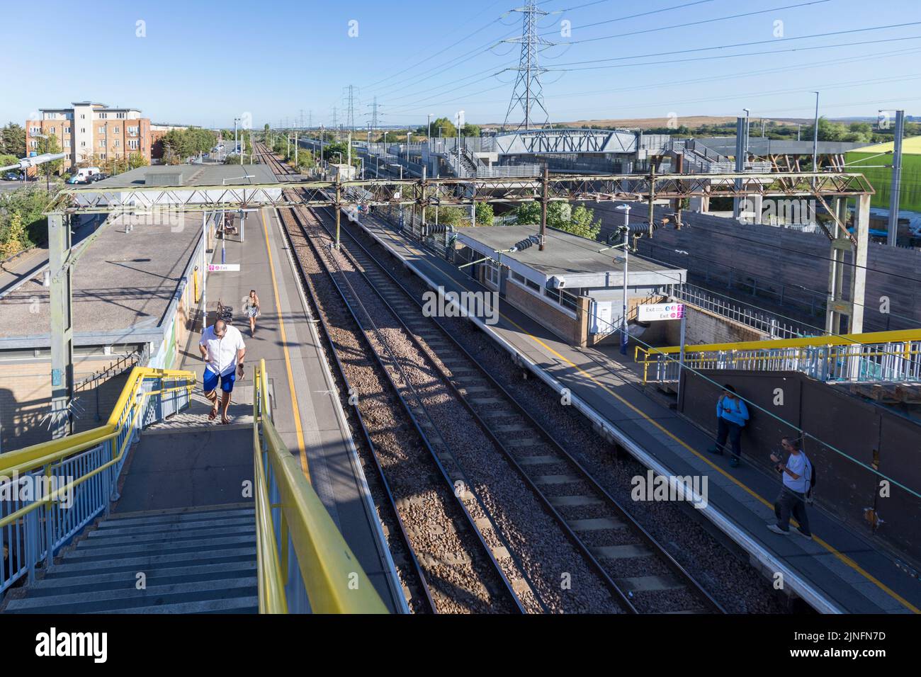 A General view (GV) of Rainham train station. Image shot on 10th August ...