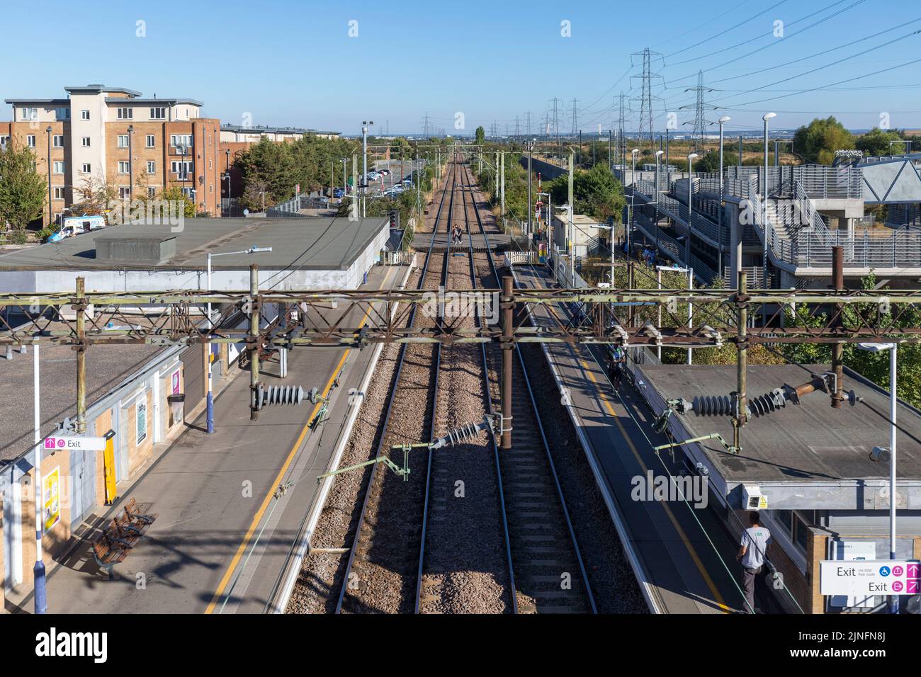 A General view (GV) of Rainham train station. Image shot on 10th August ...