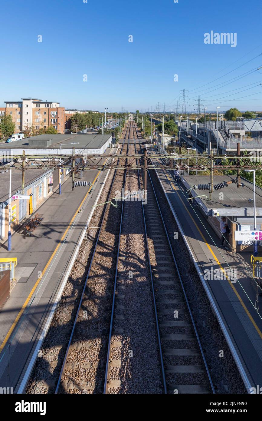 A General view (GV) of Rainham train station. Image shot on 10th August ...