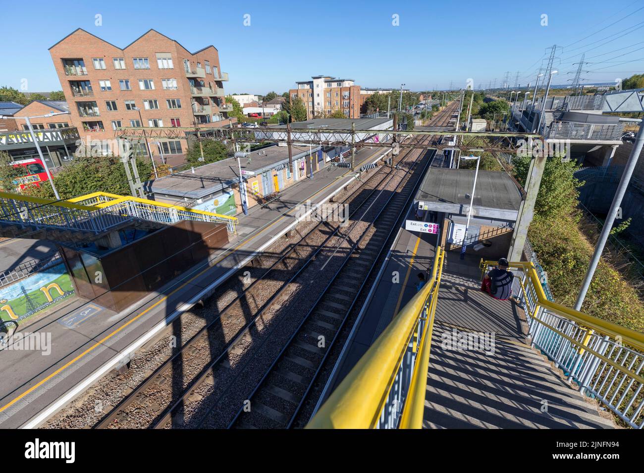 A General view (GV) of Rainham train station. Image shot on 10th August ...
