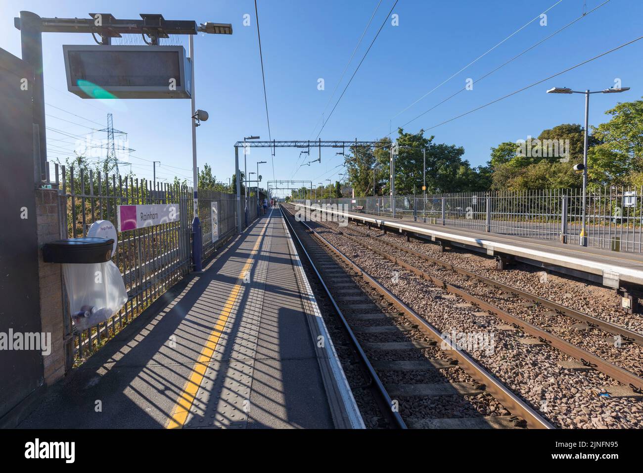 A General view (GV) of Rainham train station. Image shot on 10th August ...