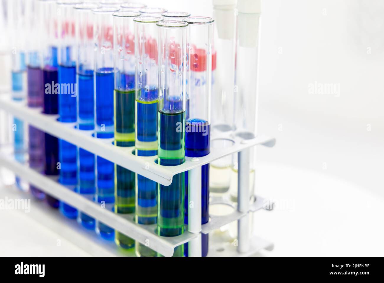 colorful test tubes in a chemical laboratory Stock Photo - Alamy
