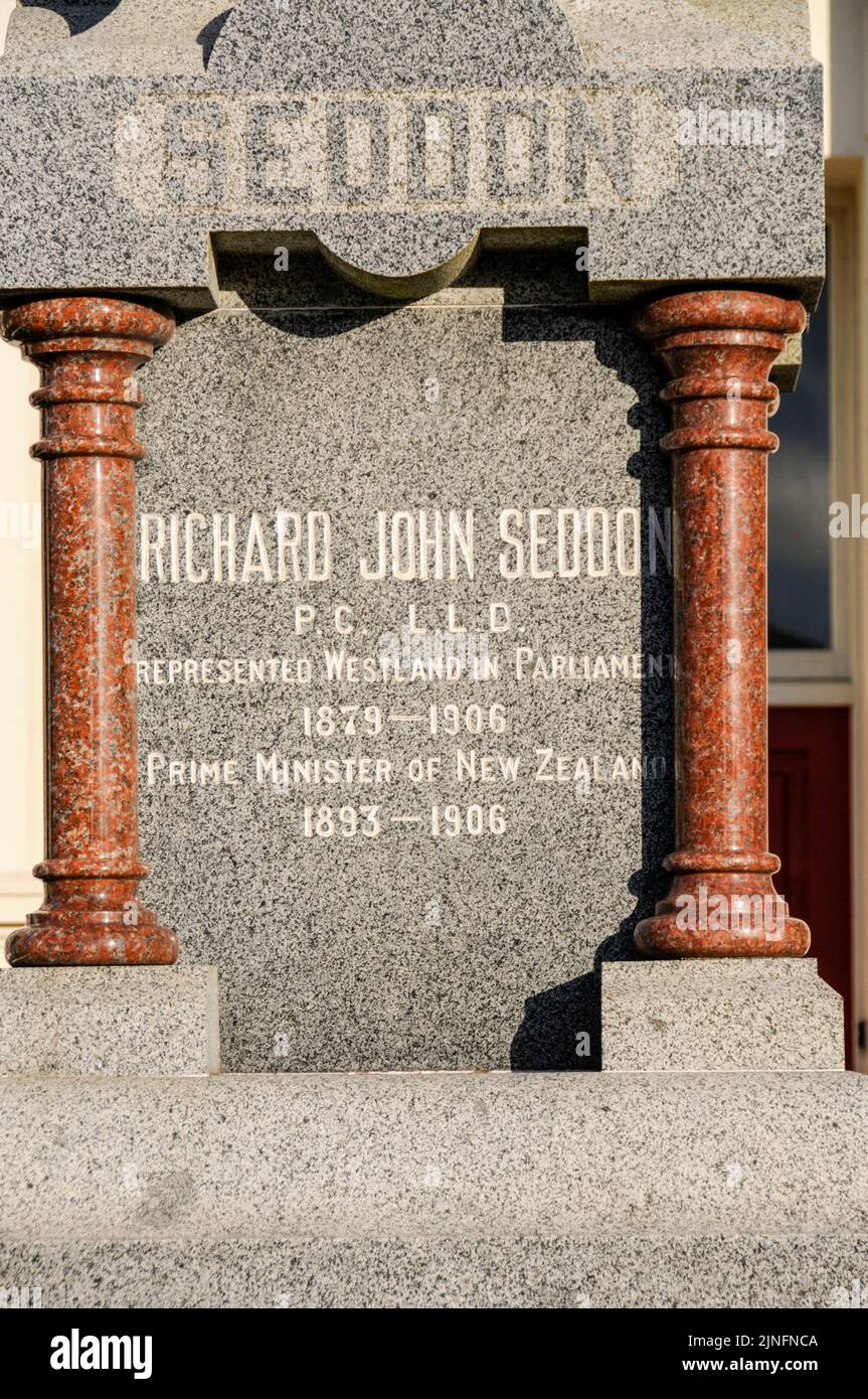 Statue of Prime Minister of New Zealand, 1893-1906, Richard John Seddon ...