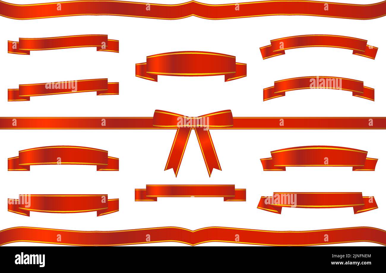 Illustration of red ribbon ornament Stock Vector Image & Art - Alamy