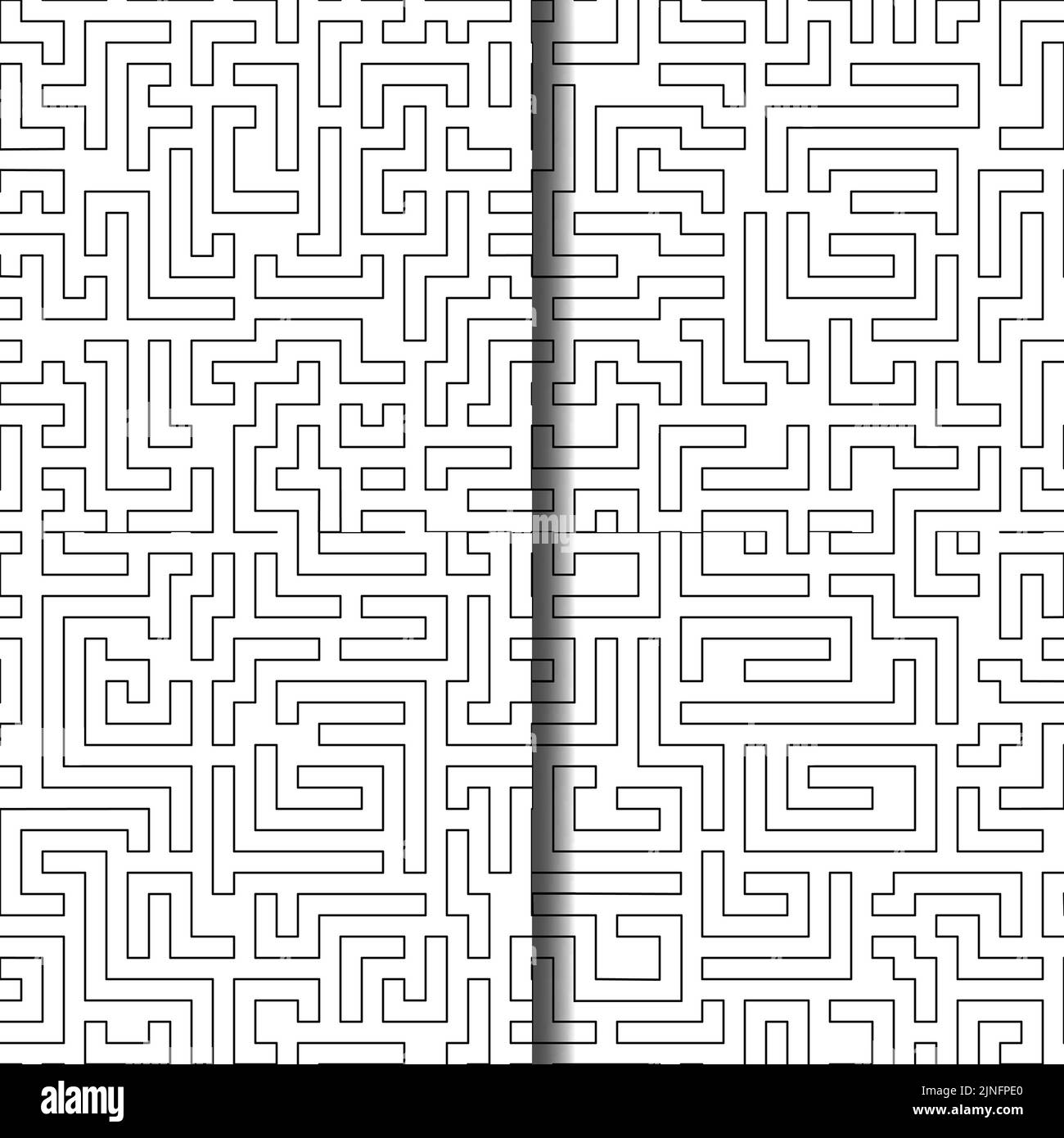 Collection of seamless vector patterns maze of black lines isolated on ...