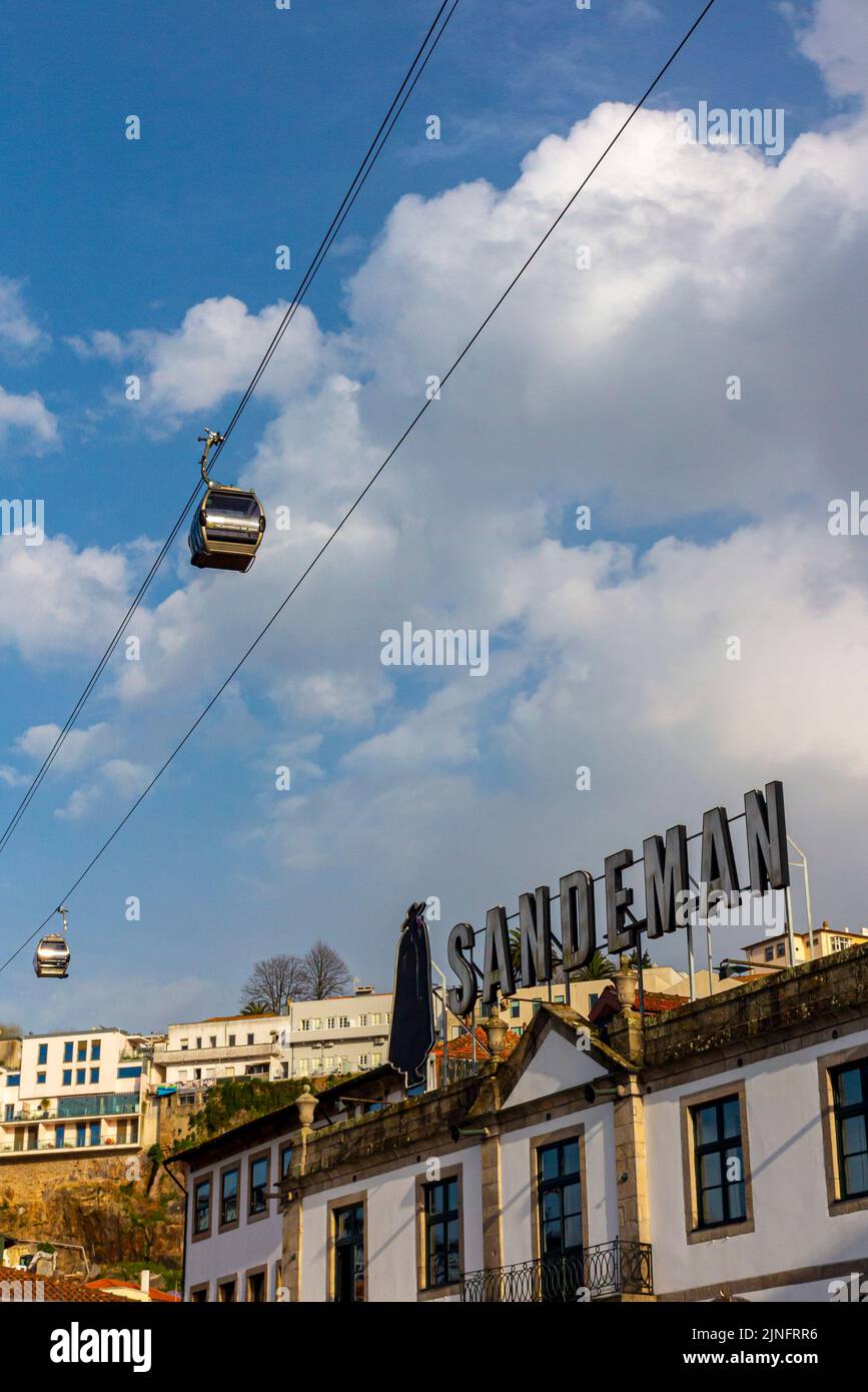 The Teleferico de Gaia cable car system that runs between Vila Nova de ...