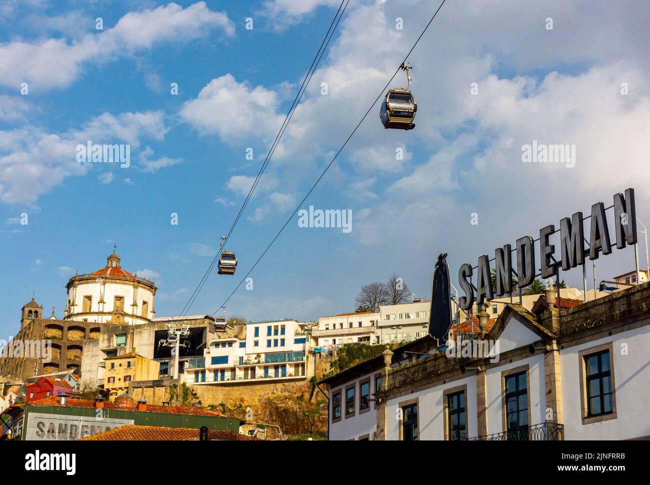 The Teleferico de Gaia cable car system that runs between Vila Nova de ...