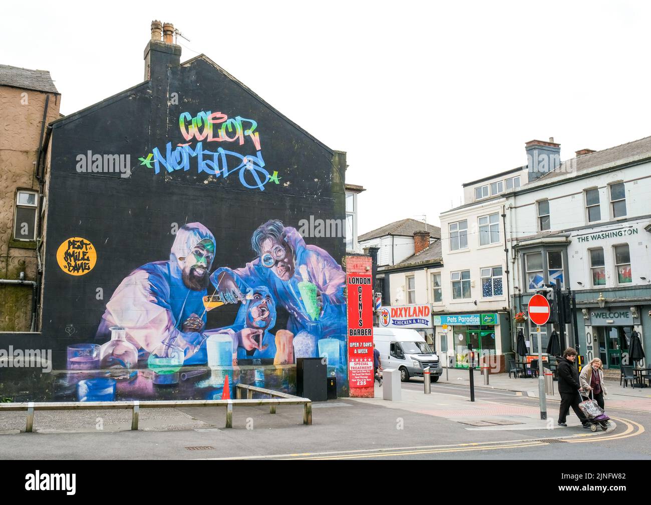 Street art amongst the back streets of Blackpool, UK Stock Photo - Alamy
