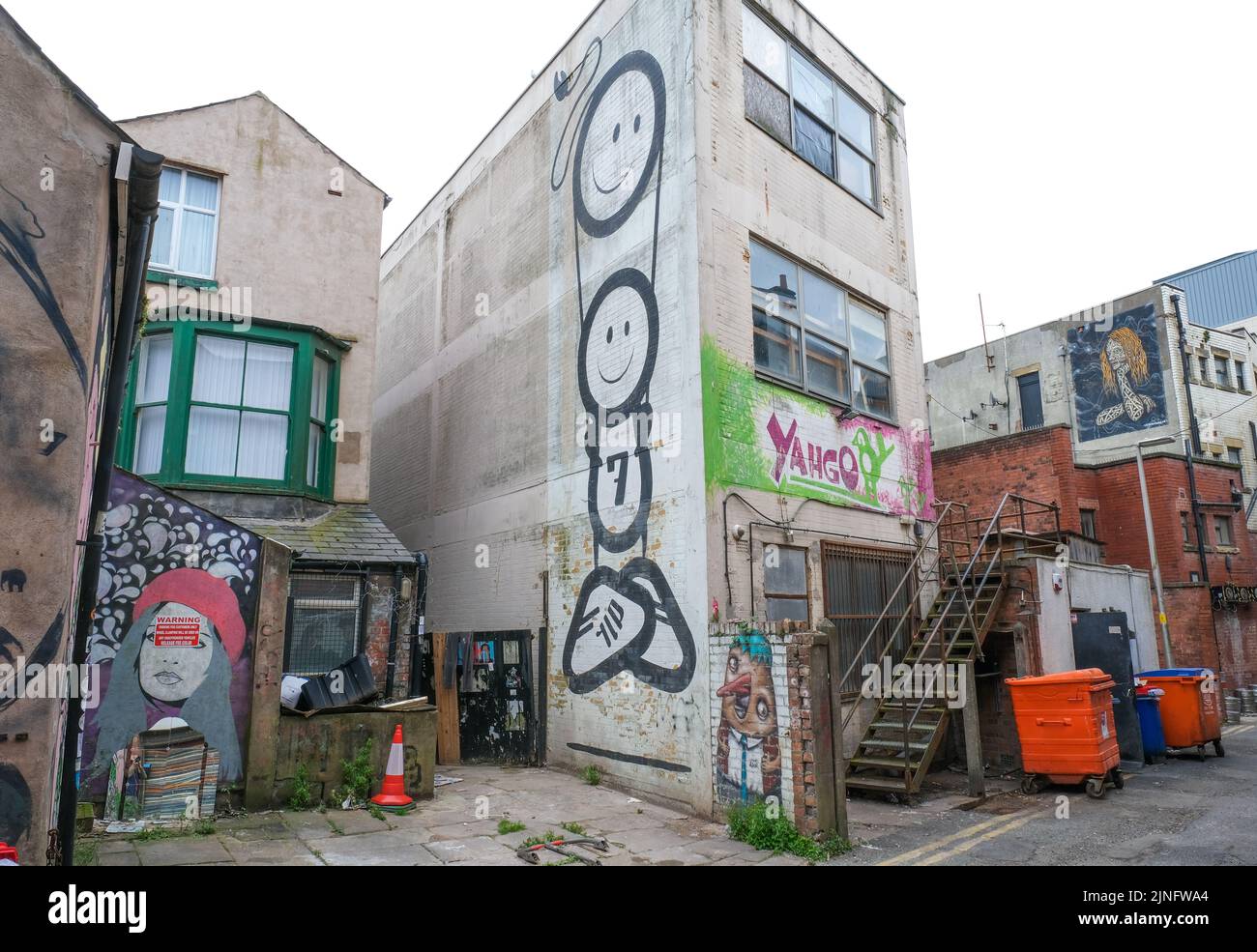 Street art amongst the back streets of Blackpool, UK Stock Photo - Alamy
