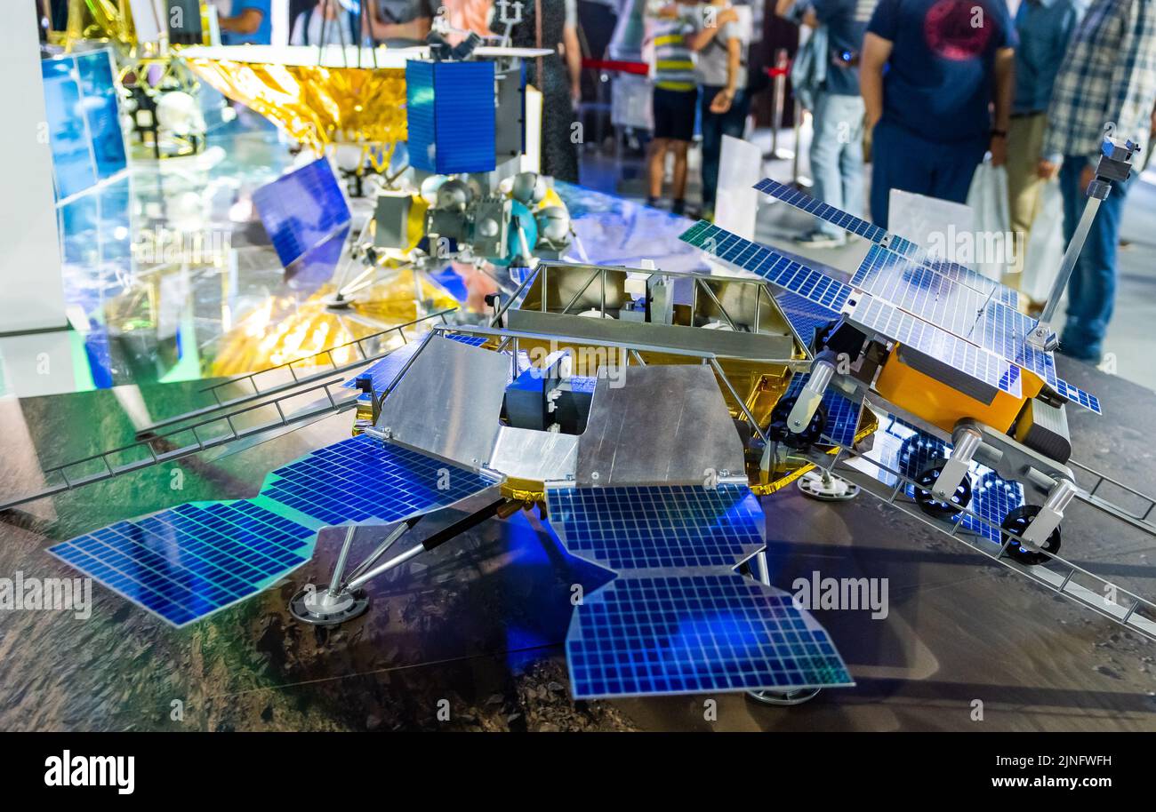 August 30, 2019, Moscow region, Russia. A mock-up of the lander and ...