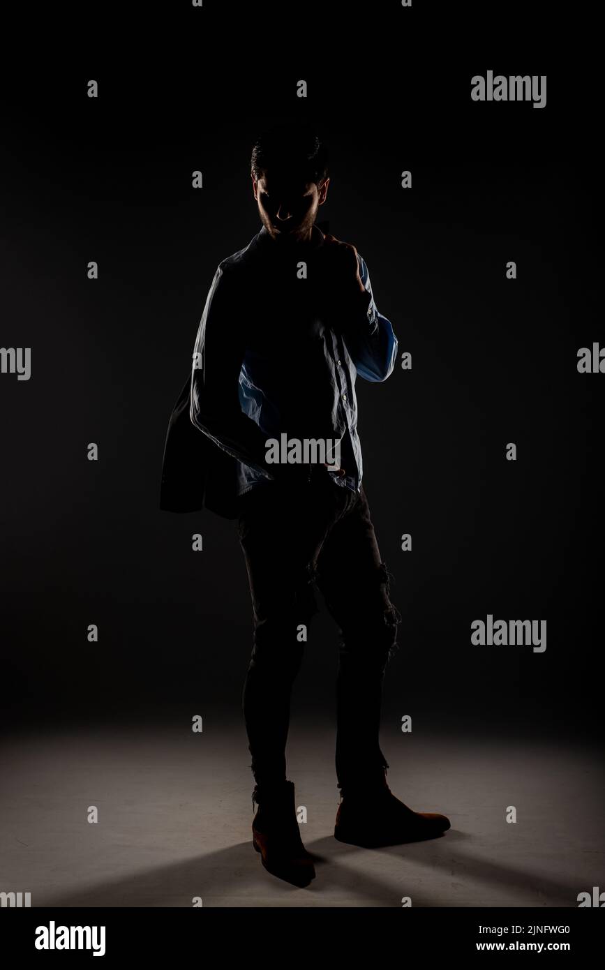 Tall dark handsome male model hi-res stock photography and images - Alamy