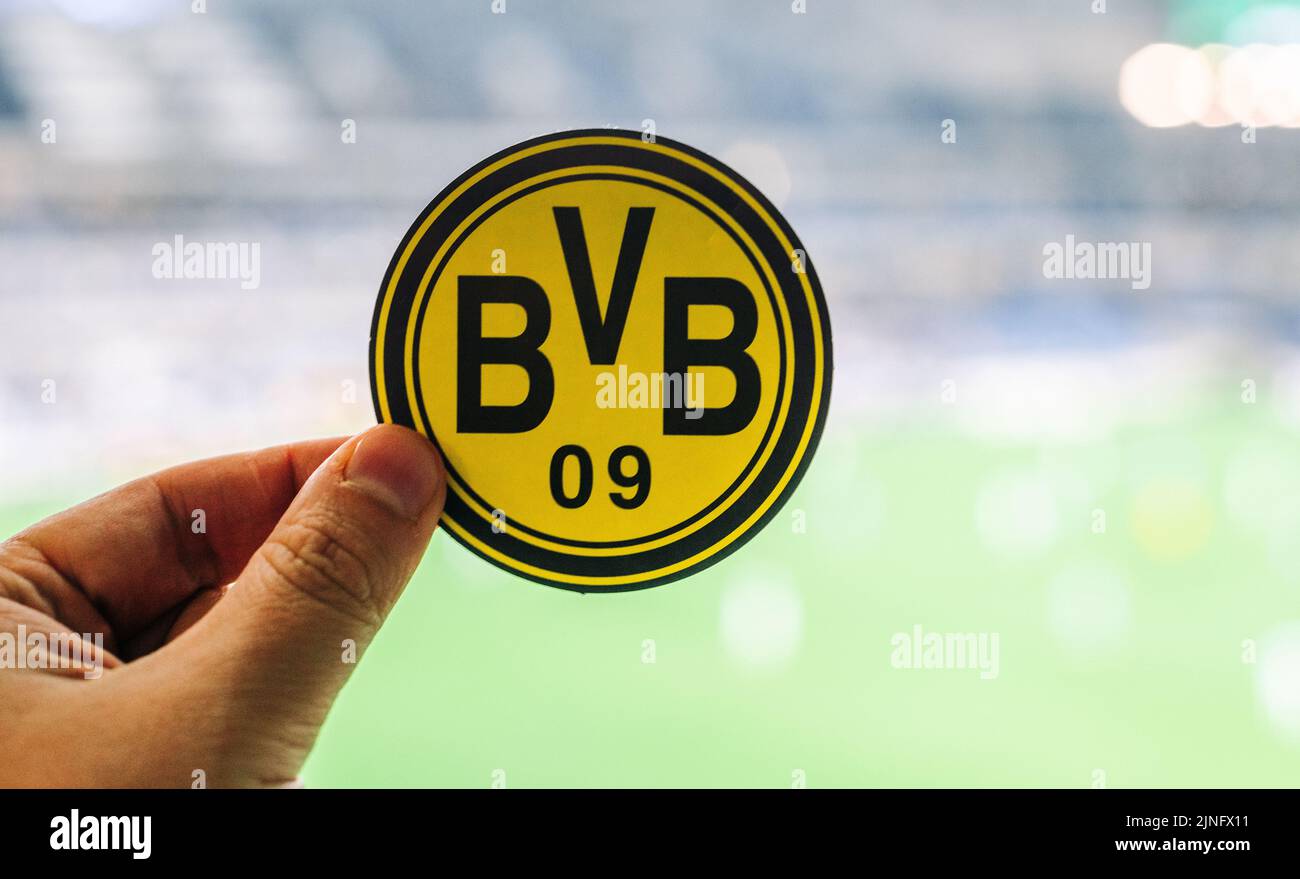 September 12, 2021, Dortmund, Germany. The emblem of the Borussia ...