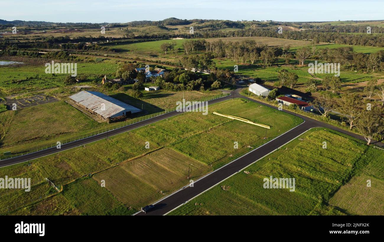 An aerial view of a countryside area Stock Photo - Alamy