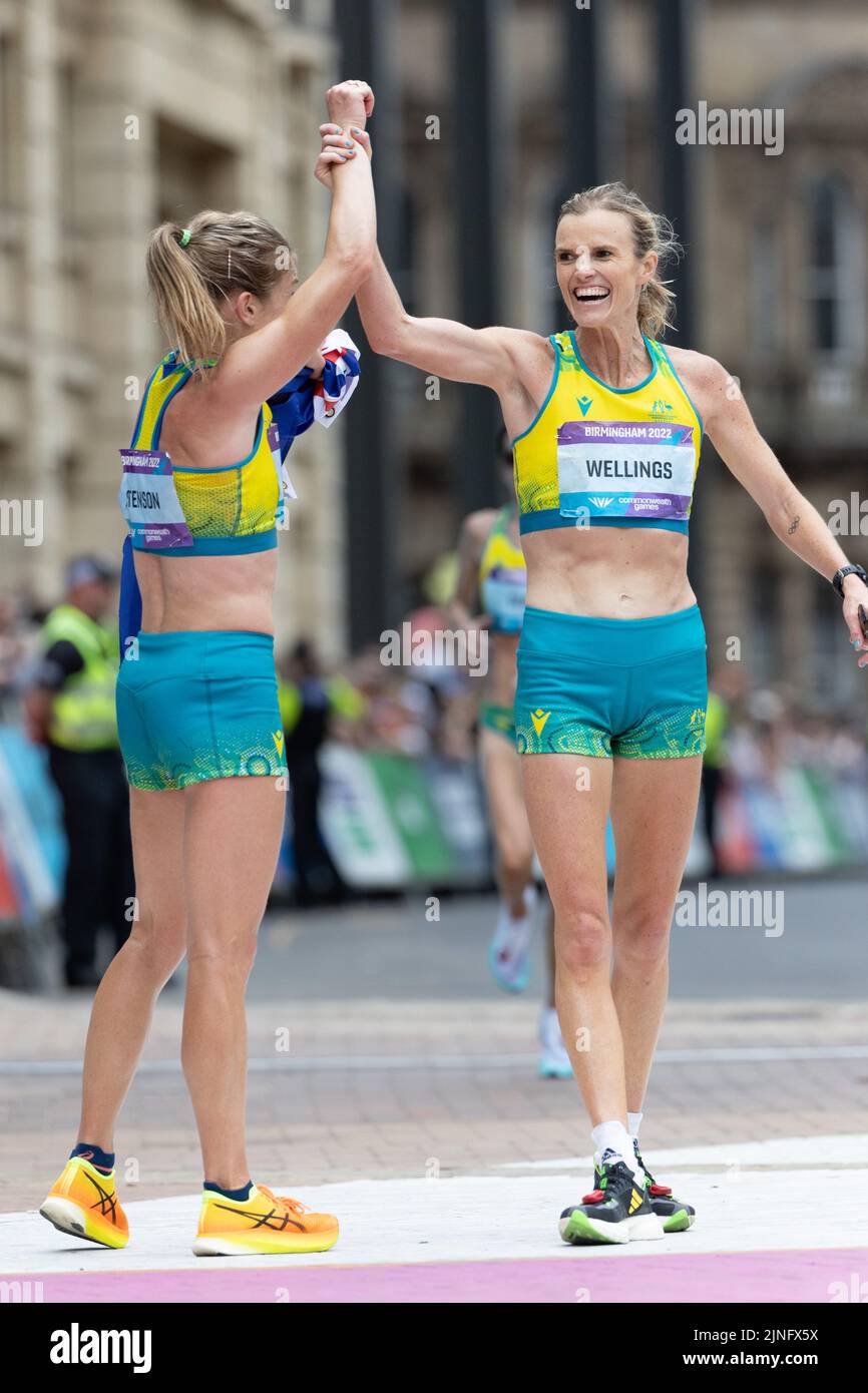 Jessica Stenson, Australia, celebrates with teammate Eloise Wellings ...
