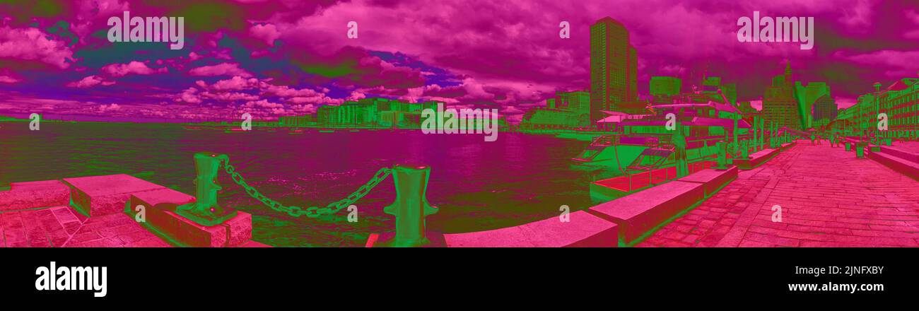 Long Wharf Landing and Custom House and Financial District Boston Stock ...