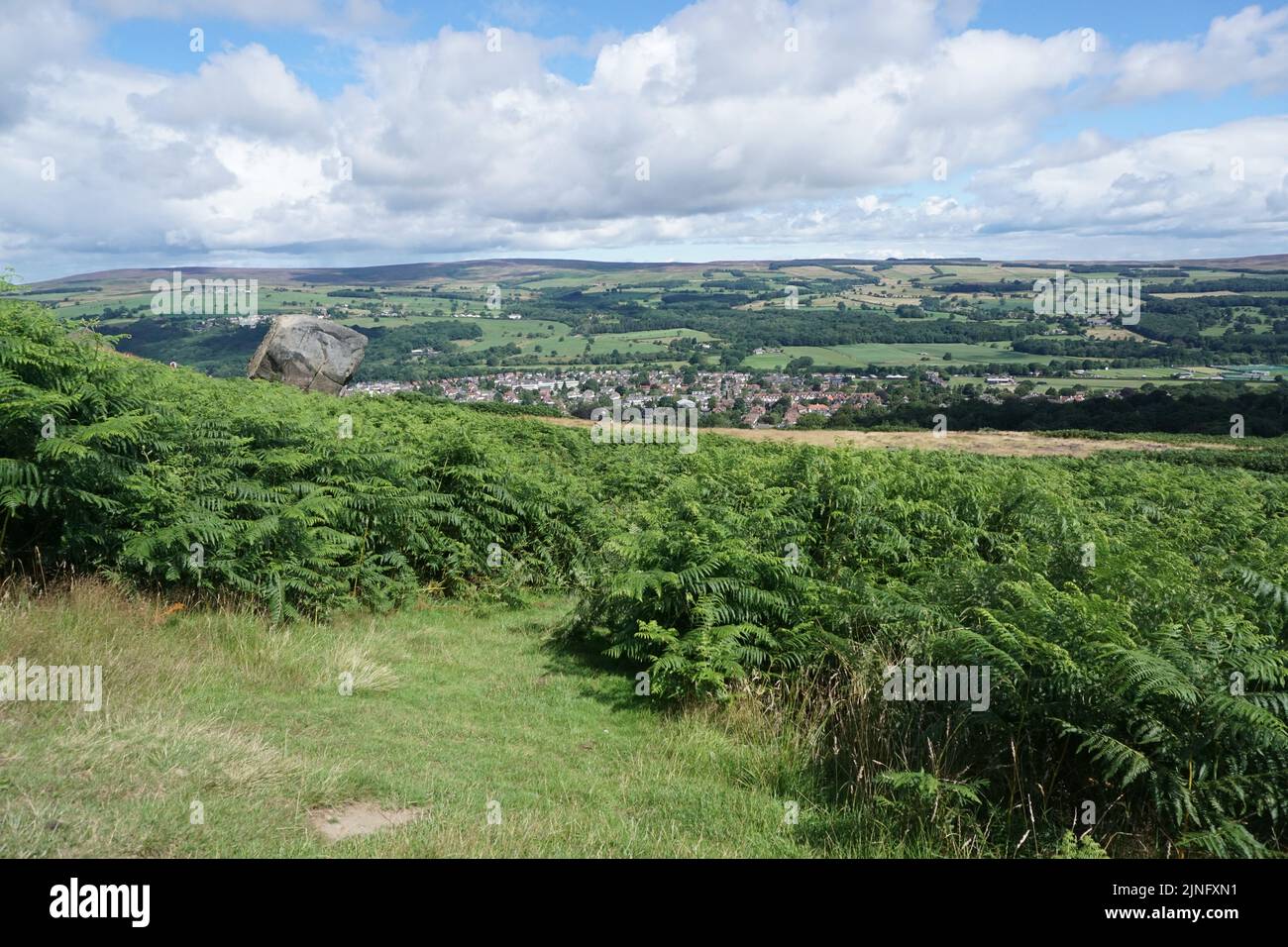 View of Ilkley from Moors Stock Photo - Alamy