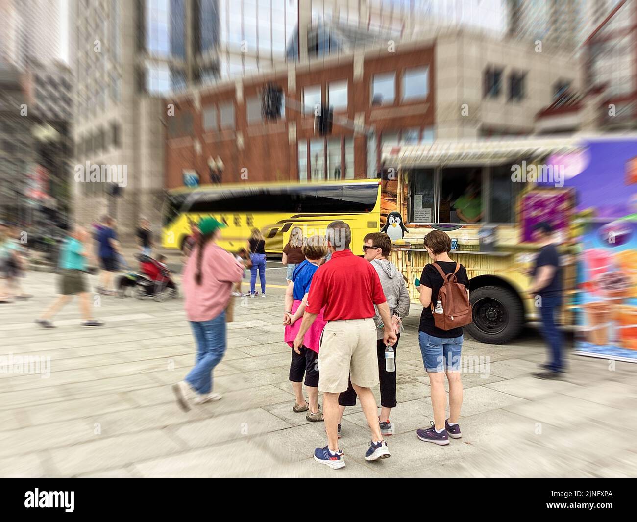 Rose Kennedy Greenway, Boston, Massachusetts and Atlantic Avenue across ...