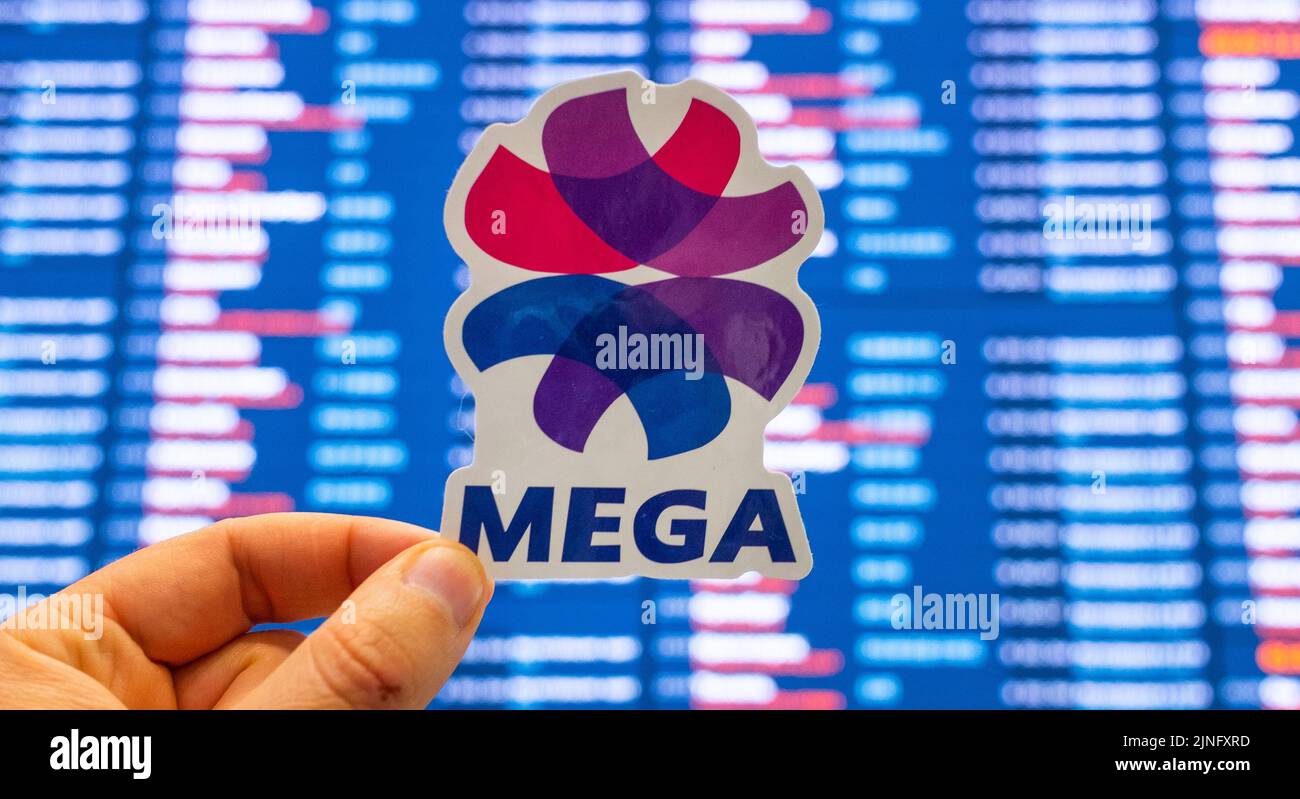 December 11, 2021, Male, Maldives. The emblem of Mega Maldives Airlines ...