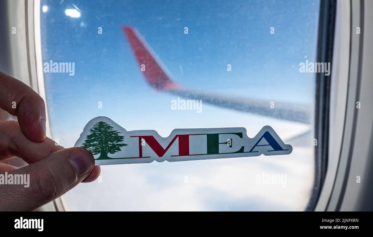 December 6, 2021, Beirut, Lebanon. The emblem of the airline Middle ...