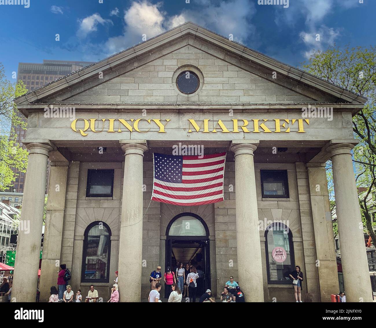 Quincy Market building and outdoor plaza, Boston, Massachusetts Stock ...