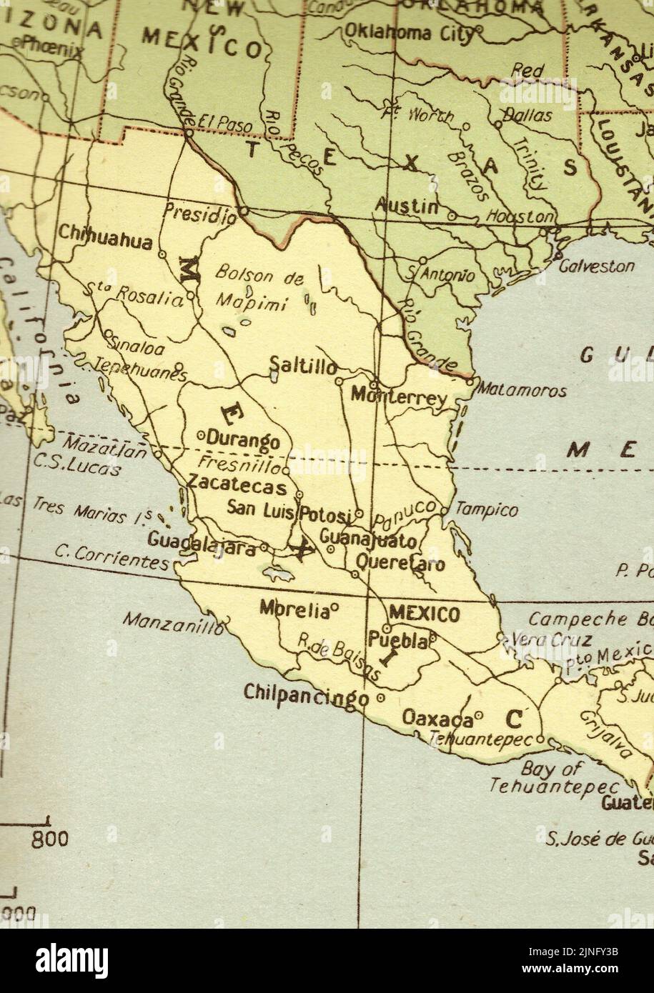 Old map of mexico hi-res stock photography and images - Alamy