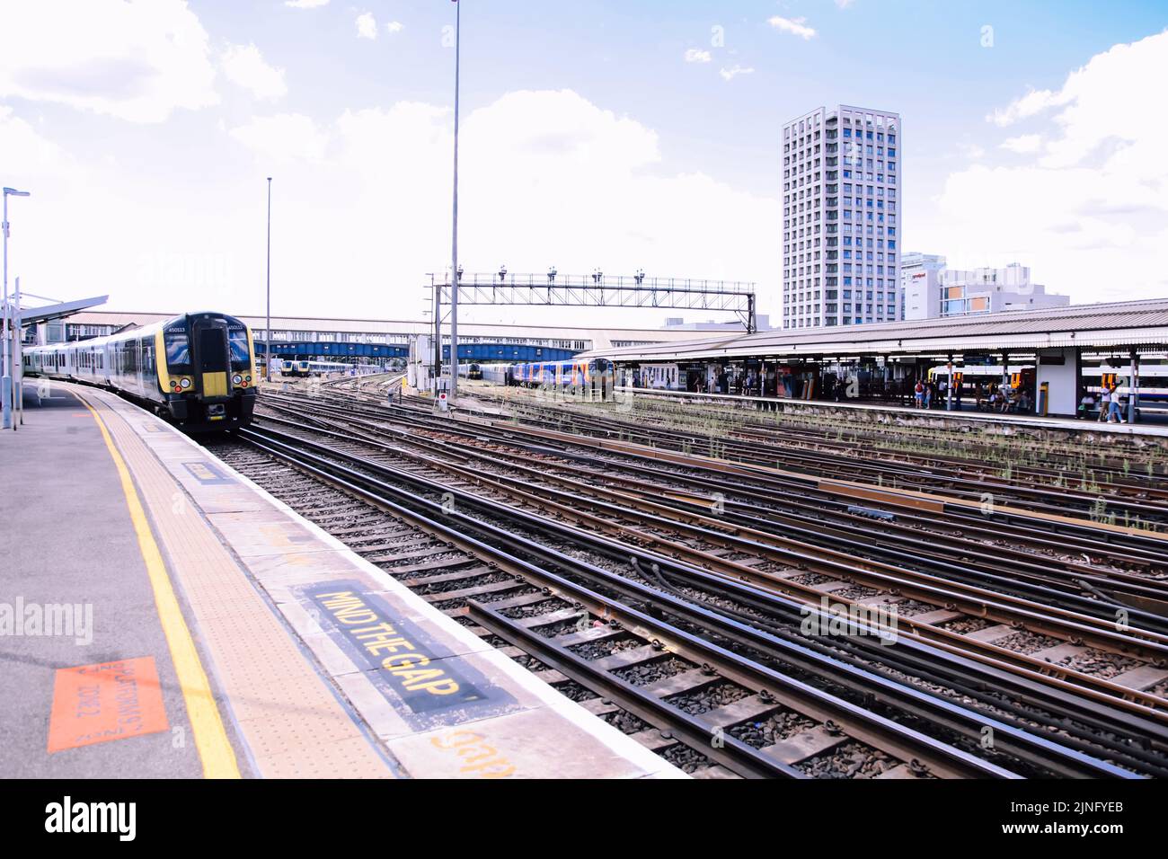 Train pulling into Clapham Junction railway station, Britain's busiest ...