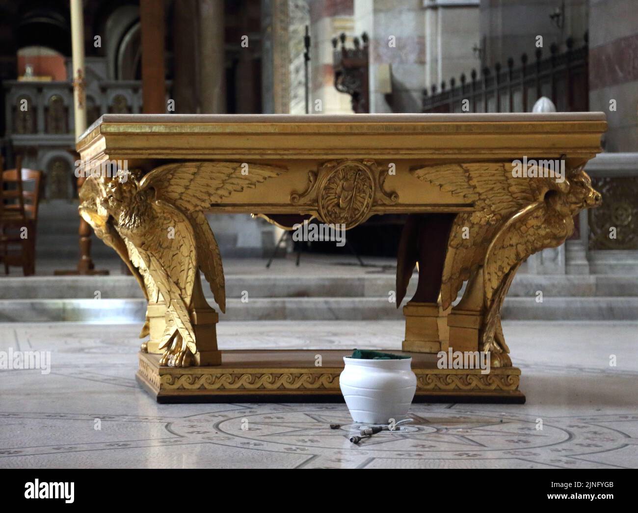 Gold Altar Table in Cathedrale Sainte-Marie-Majeure (Cathedral of Saint ...
