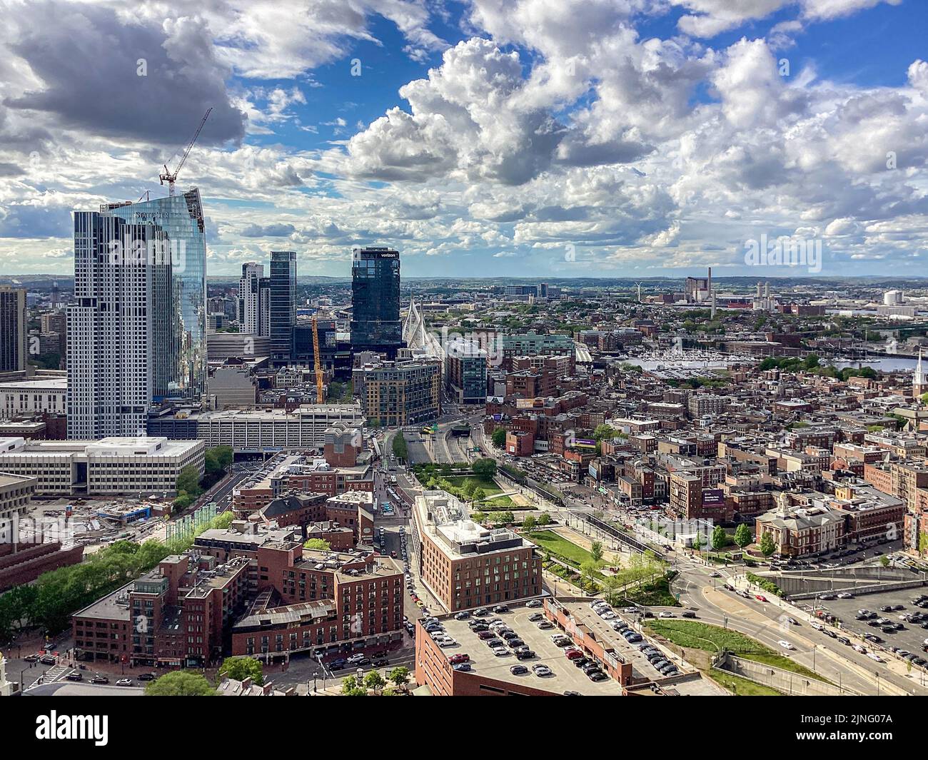 Boston Cityscape Skyline Looking West Towards the Financial District ...