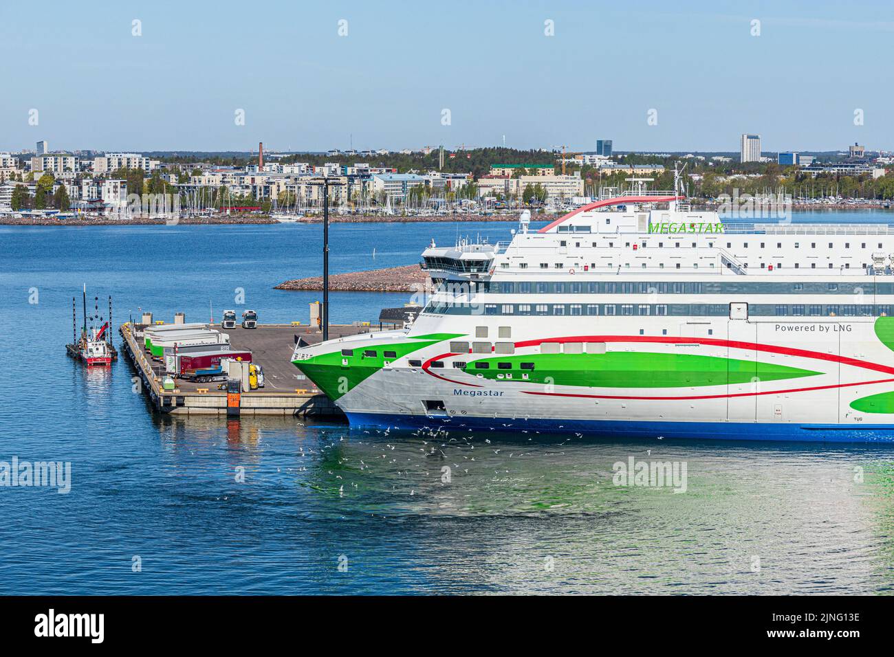 The early morning Tallink Silja Line Shuttle ferry Megastar (powered by ...