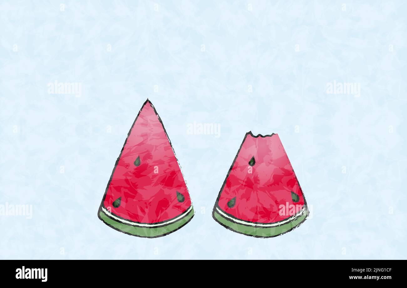 Watermelon: small cut size, 2 slices, transparent watercolor style ...