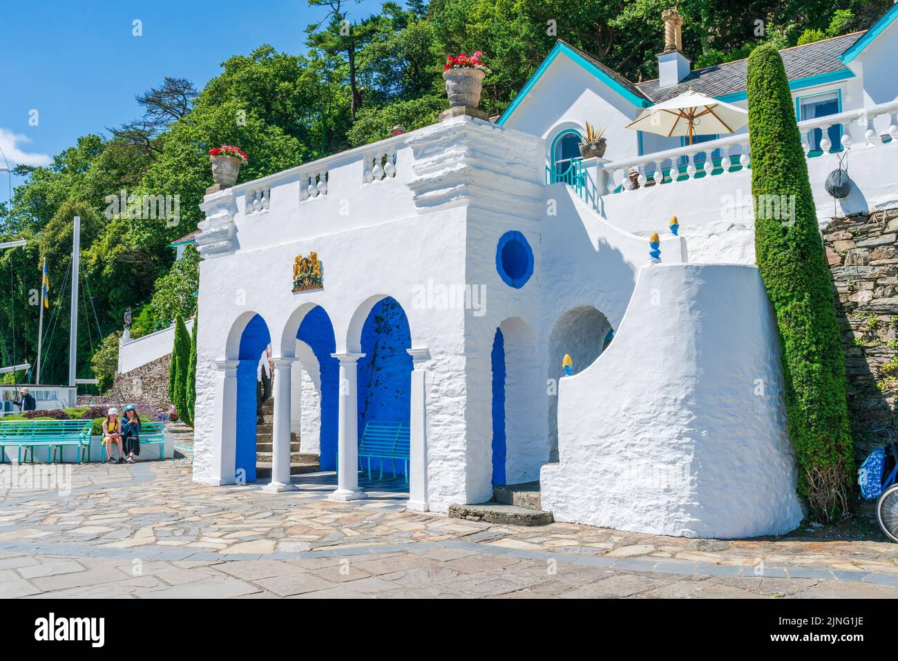 PORTMEIRION, WALES, UK - JULY 07, 2022: Portmeirion is a tourist ...