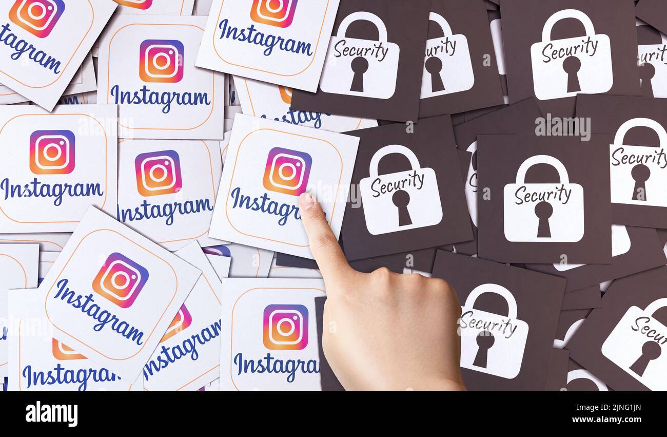 instagram and Security, Social Media Background Stock Photo - Alamy