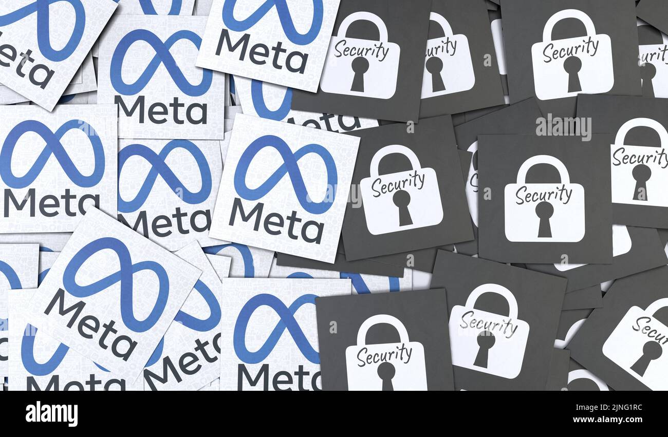 meta and Security, Social Media Background Stock Photo - Alamy